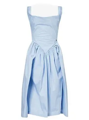VIVIENNE WESTWOOD Sunday Draped Cotton-poplin Midi Dress - Blue