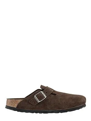 BIRKENSTOCK Boston Suede Clogs - Carafe Brown