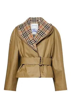 Burberry Carlton Shawl-lapel Cotton Jacket - Lichen Beige