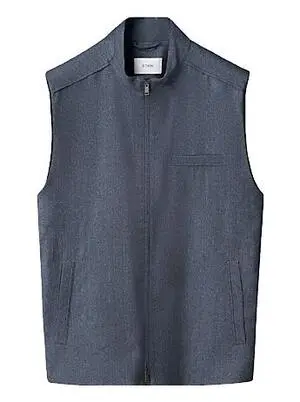 Eton Wool Flannel Vest - Navy Blue