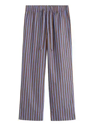 TEKLA Striped Cotton-poplin Pyjama Bottoms - Chesnut Stripes