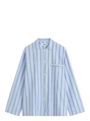TEKLA Striped Cotton-poplin Pyjama Shirt - Stave Stripes