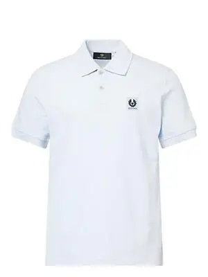 Belstaff Regular-fit Logo-patch Cotton Polo Shirt S Sky Blue