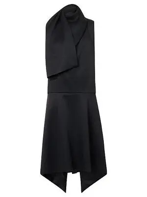 Khaite Loell Draped Woven Midi Dress - Black
