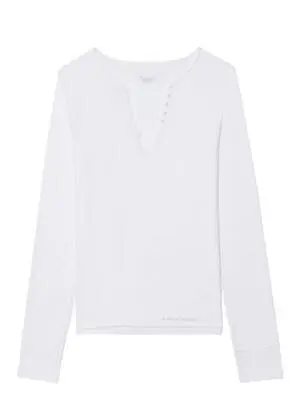 Zadig&Voltaire Long-sleeved Cotton-jersey T-shirt - White