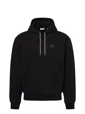 Burberry Cotton Hoodie With Check Panels - Black