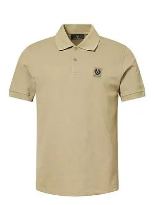Belstaff Regular-fit Logo-patch Cotton Polo Shirt M Fatigue Green