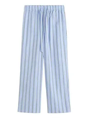 TEKLA Striped Cotton-poplin Pyjama Bottoms - Stave Stripes