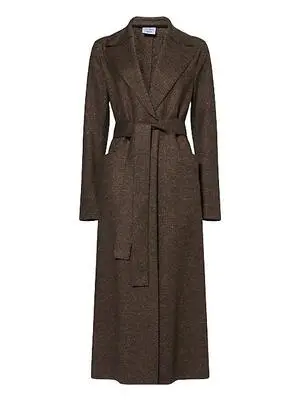 Harris Wharf London Donegal Belted Wool-blend Coat - Dark Brown