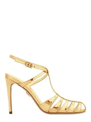 FERRAGAMO Cage Stiletto Sandal - Gold