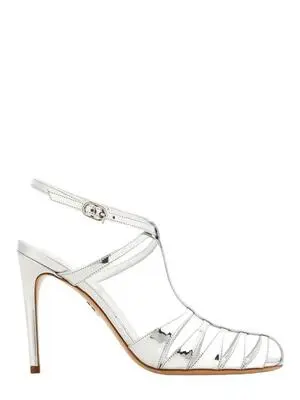 FERRAGAMO Cage Stiletto Sandal - Silver