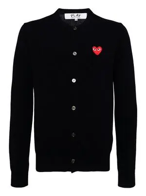 Play Comme Des Garcon Wool Cardigan - Blue