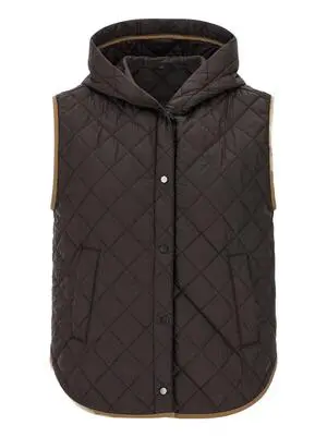 Brunello Cucinelli Quilted Nylon Down Vest - Brown