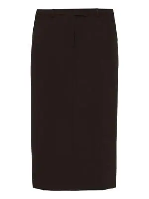 Officine Générale Long Length Wool Skirt - Brown