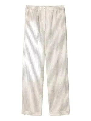 Miu Miu Striped Poplin Pajama Pants - Cream