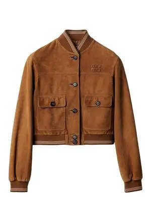 Miu Miu Suede Blouson Jacket - Cinnamon