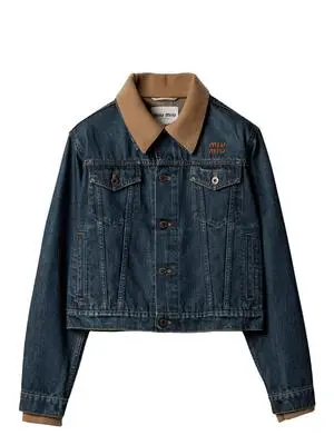 Miu Miu Denim Blouson Jacket - Navy
