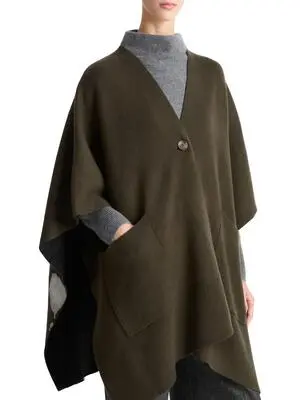 Vince Wool And Cashmere Double-face Cape - Vine