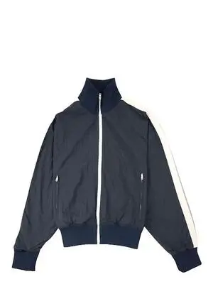Palm Angels Curved Logo Track Jacket - Navy Blue/white