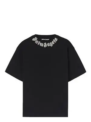 Palm Angels Neck Logo T-shirt - Black/white