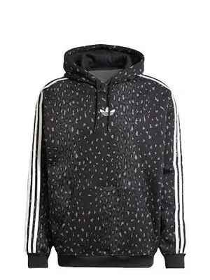 Adidas Leo All Over Print Loose Hoodie - Black