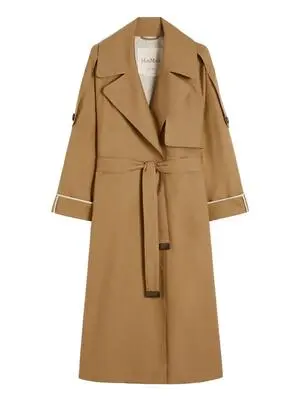 Max Mara Oversized Water-repellent Twill Trench Coat - Brown