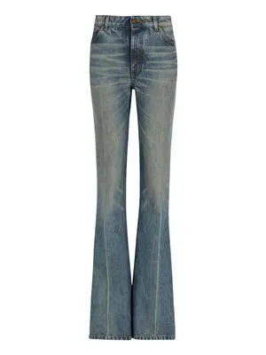 Balmain Faded Flared Jeans - Blue