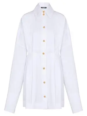 Balmain Cotton Poplin Shirt Dress - White