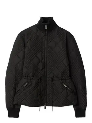 Burberry Micro-stitch Wakerley Quilted Jacket - Black