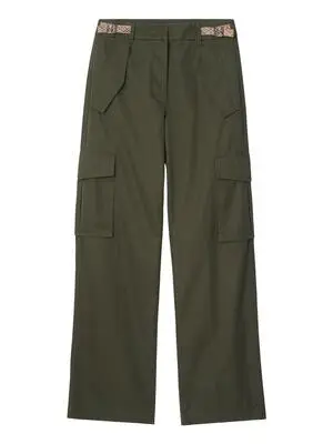 Burberry Cotton Gabardine Cargo Trousers - Green