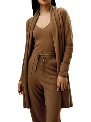Lilysilk Cashmere Wrap Cardigan - Toffee