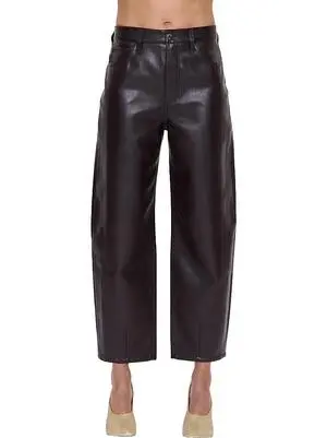 PISTOLA Eli High-rise Faux Leather Crop Jeans - French Roast