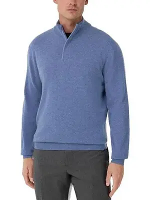 Boggi Milano Half-zip Cashmere Wool Sweater - Indigo
