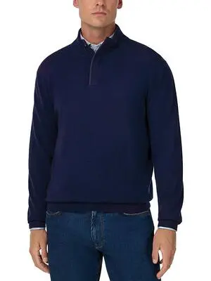 Boggi Milano Half-zip Cashmere Wool Sweater - Navy Blue