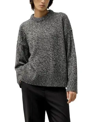 Lilysilk Oversized Crewneck Wool Cashmere Sweater - Marled