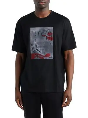 BOSS Tames Cotton Graphic T-shirt - Black