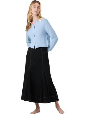 BY TESS COLLECTION Jade Stretch Denim Midi Skirt