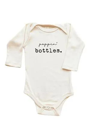 TENTH & PINE Organic Baby Bodysuit - Natural Black Lettering