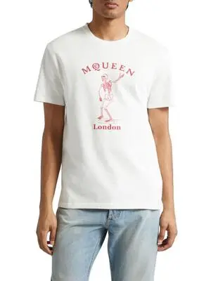 Alexander McQueen Skeleton Graphic T-shirt - White/red