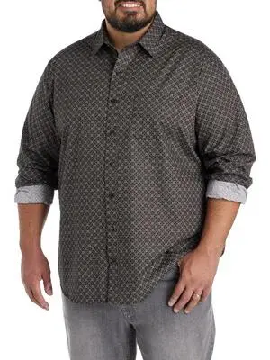 SYNRGY BY DXL Big & Tall Medallion Print Sport Shirt - Black Multi