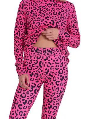 OOSC Baselayer Leggings Pink Leopard Print - Multi-colour