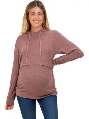 PINKBLUSH Maternity Nursing Hoodie Mauve