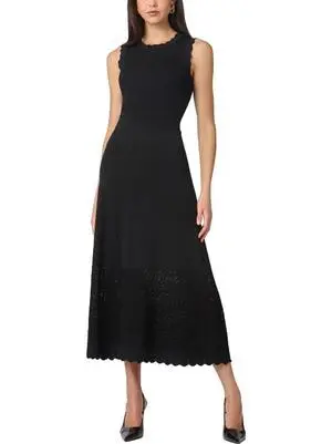 Shoshanna Brooke Pointelle Knit Dress - Jet