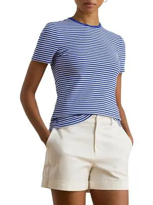 Ralph Lauren Stripe Cotton Blend T-shirt - Blue