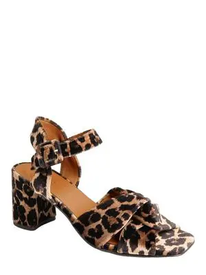 Penelope Chilvers Infinity Leopard Ankle Strap Sandal - Brown