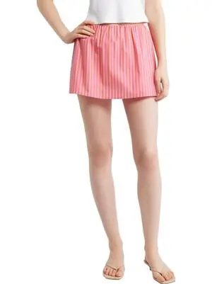 Solid & Striped The Brinley Stripe Miniskirt - Orange Soda X Paradise Pink