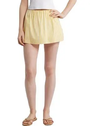 Solid & Striped The Brinley Stripe Miniskirt - Lemon Drop X Brule