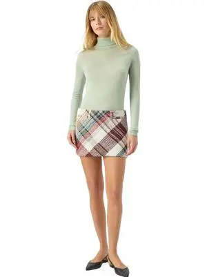Missoni Mini Skirt With Check Pattern - White & Burgundy