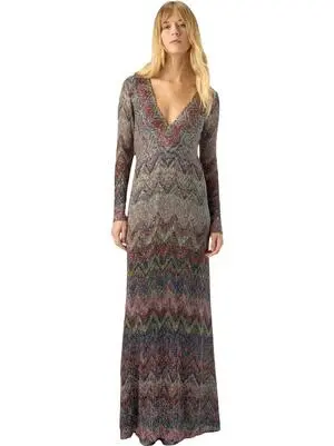 Missoni Long Dress With Zigzag Pattern - Multicoloured
