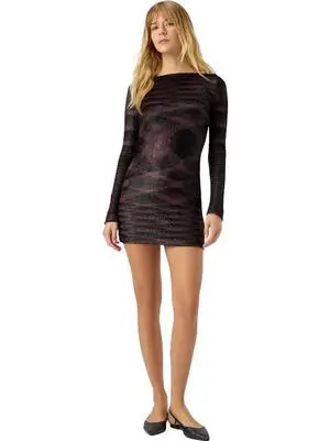 Missoni Long-sleeve Flame Pattern Mini Dress - Multicoloured